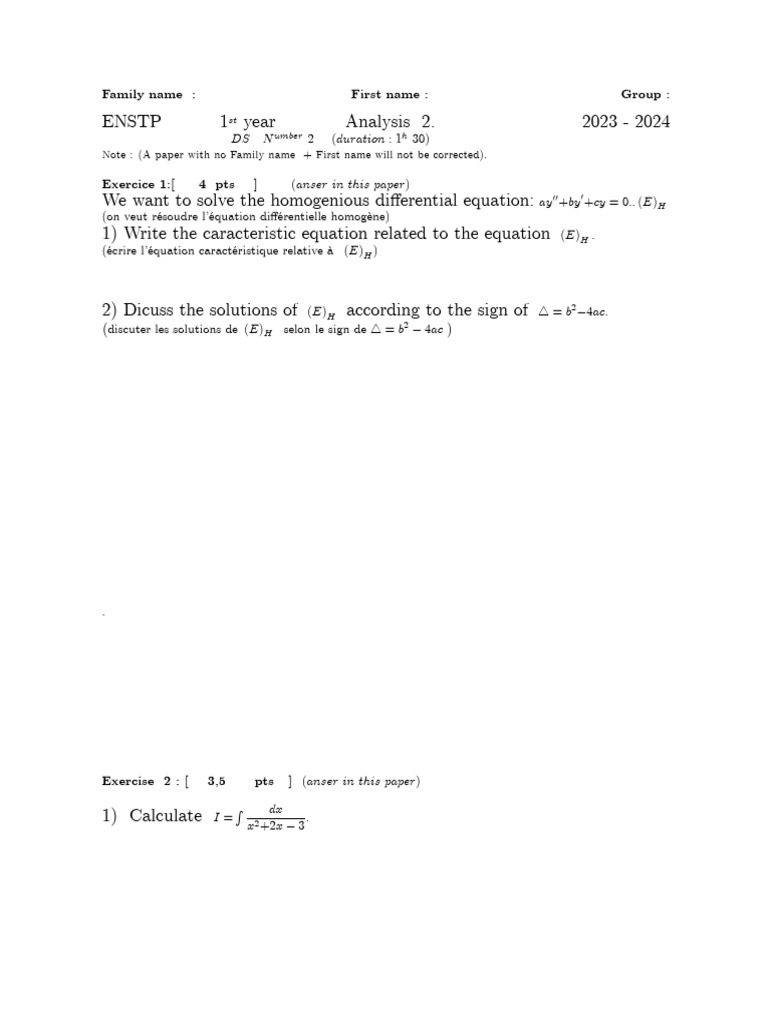 Definitif Ds 2 Analysis 1 Cp 2023-2024 | PDF | Elementary Mathematics | Mathematical Concepts