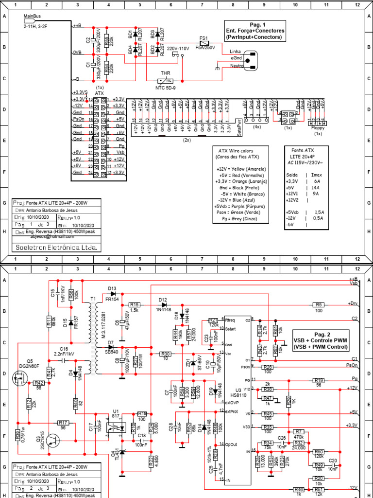 ATX 200W Power Supply Schematic | PDF