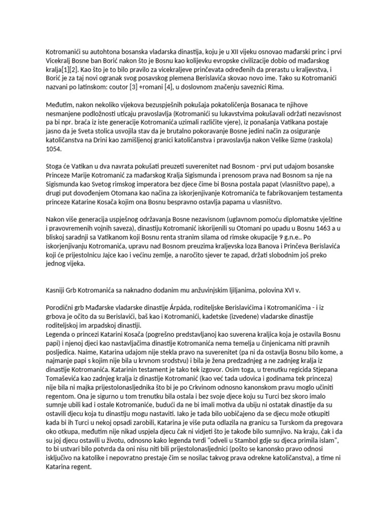 Kotromanici Povjest1 | PDF