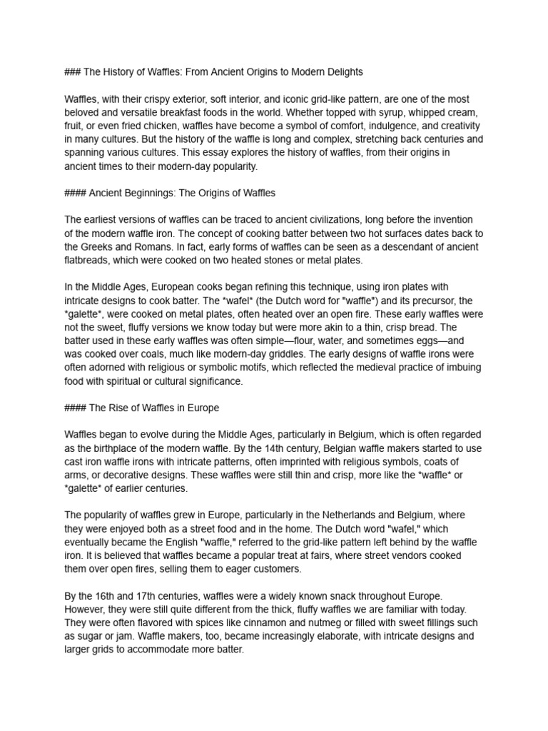 The history of waffles | PDF | Waffle | Western Cuisine