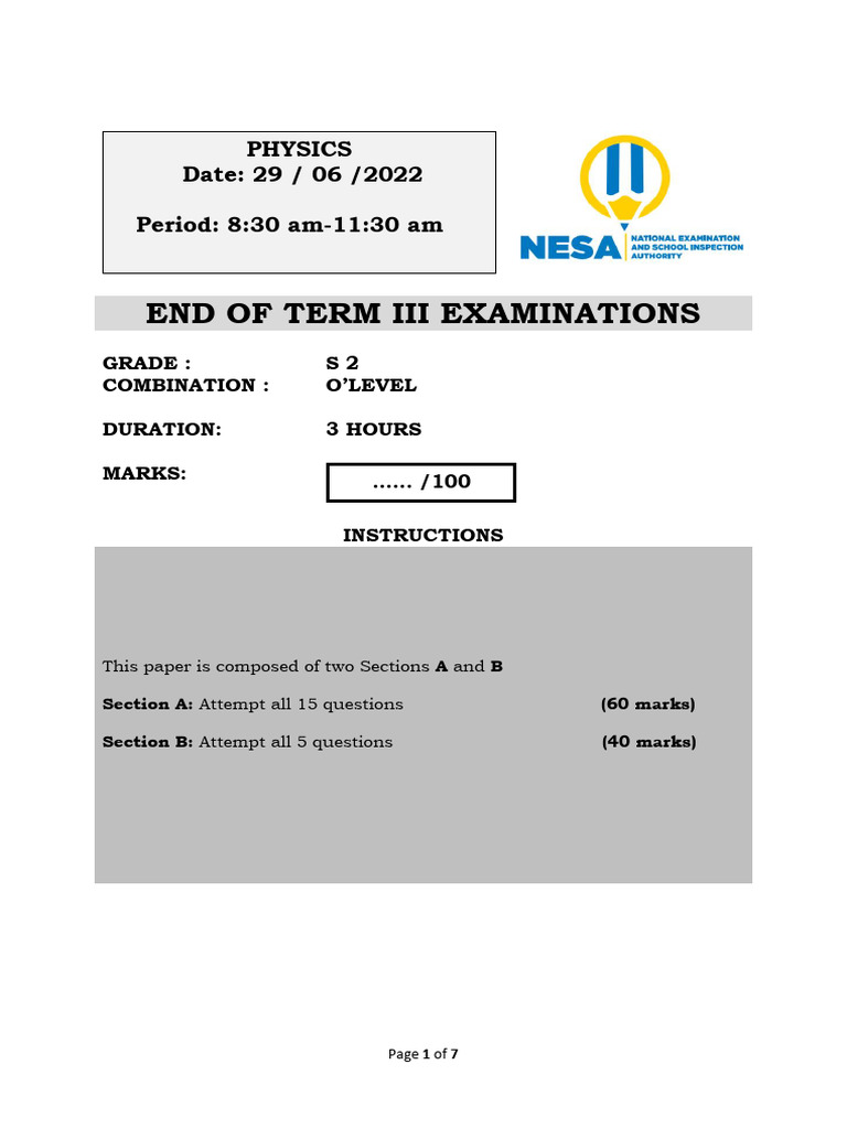 PHYSICS s2 QUESTION AND MARKING SCHEME | PDF | Buoyancy | Gases