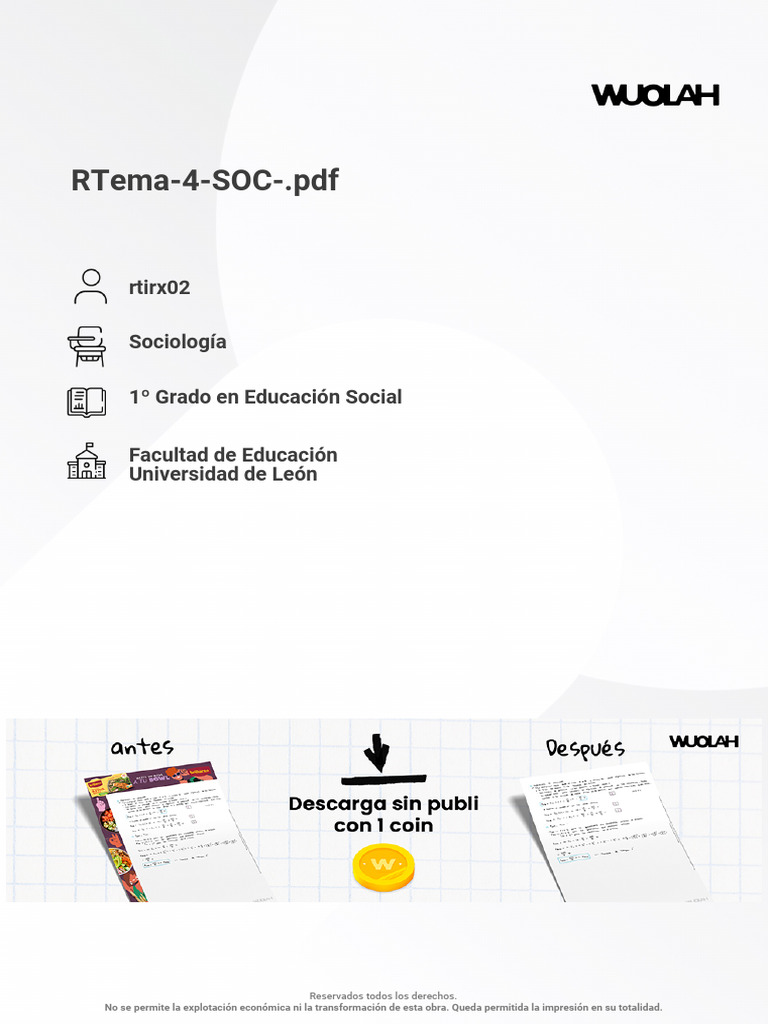 Wuolah Free RTema 4 SOC | PDF | Sociología | Sociedad
