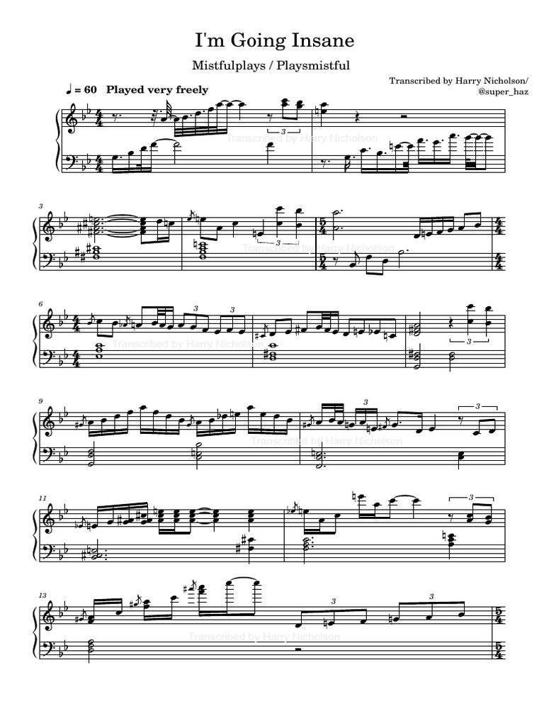 I'm Going Insane Sheet Music | PDF