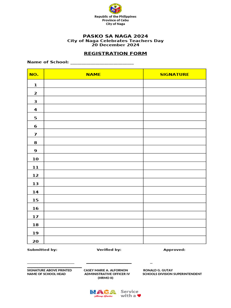 Pasko sa Naga 2024 Registration Form | PDF