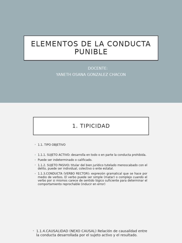 Elementos Del Tipo | PDF | Intención (Derecho Penal) | Crímenes