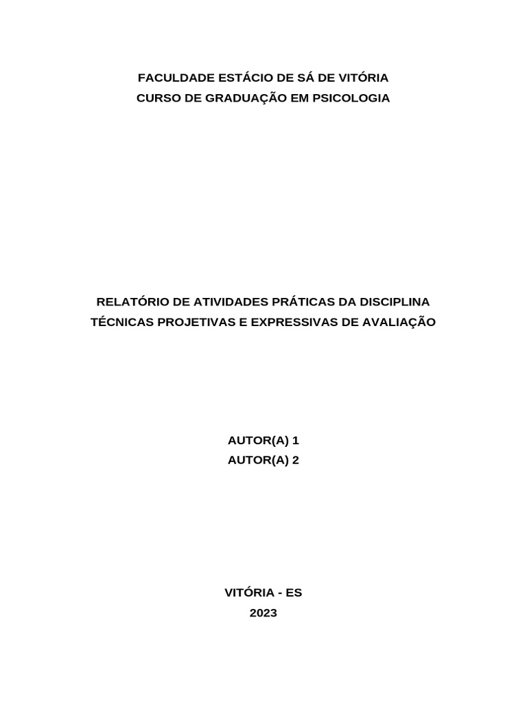 Estrutura Relat Rio de Atividades Praticas | PDF