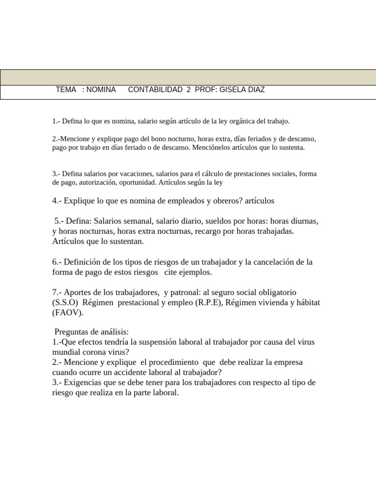 Unidad 2 - Nomina | PDF