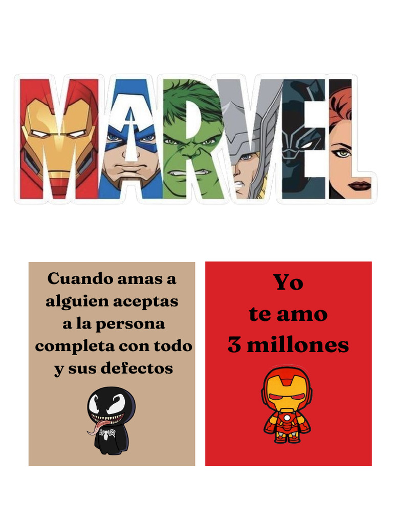 Te Amo de Las 6 Maneras Que Marvel Me Enseño | PDF | Poesía | Ficción ...