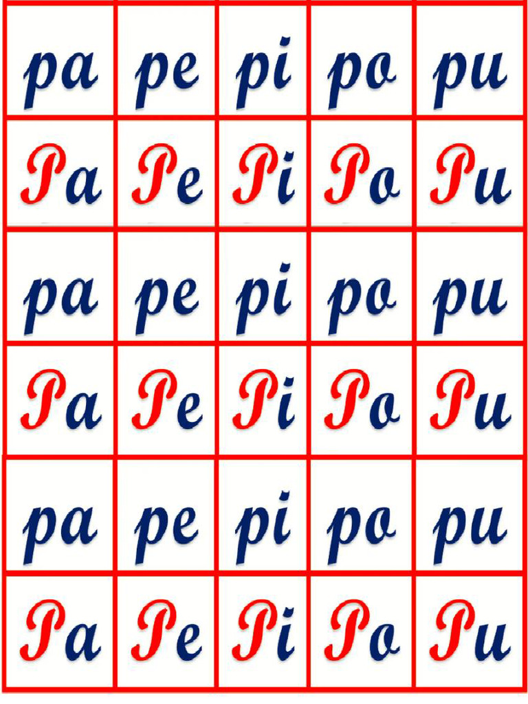 Tarjetas Lexicas - Silabas M y P | PDF