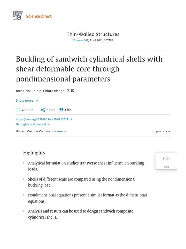 Buckling of Sandwich Cylindrical Shells With Shear Deformable Core ...