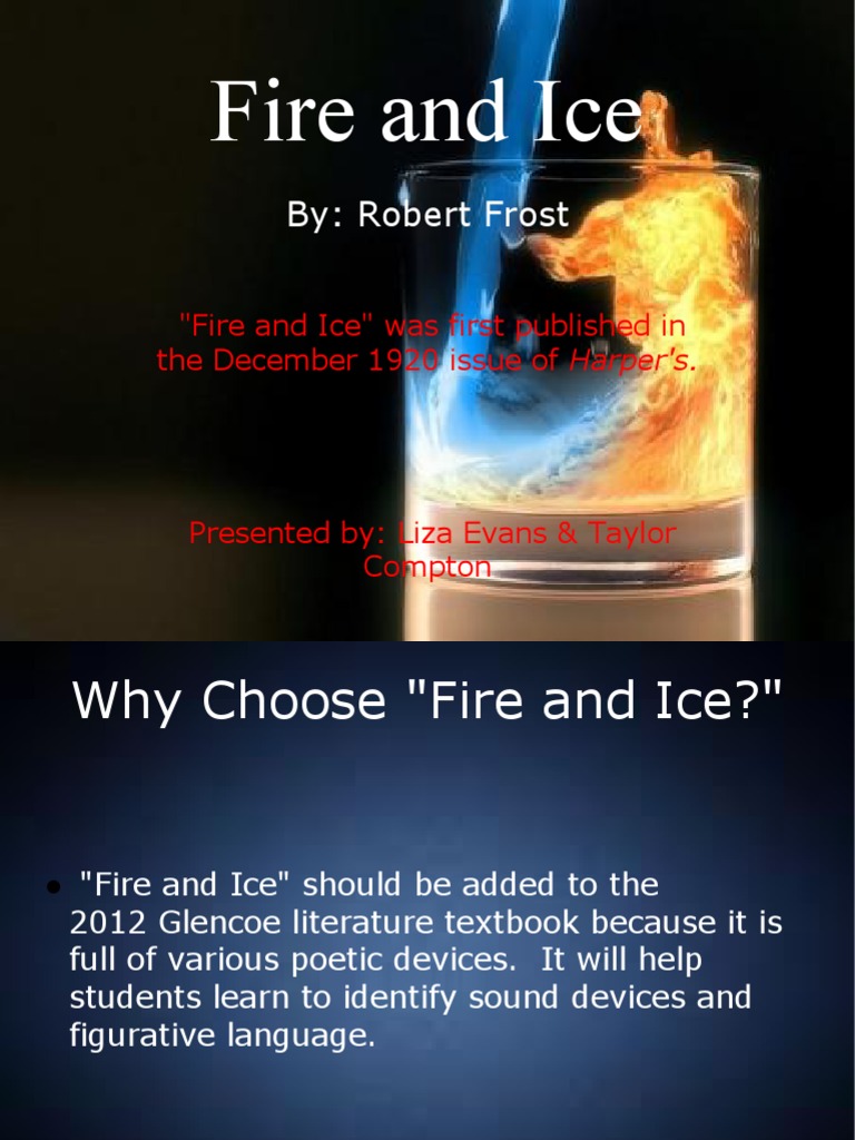 Fire and Ice Literary Devices) | PDF