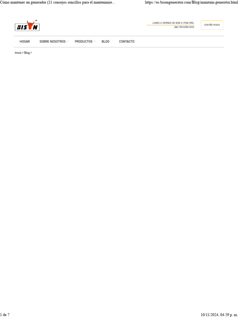 Cómo Mantener Un Generador (11 Consejos Sencillos para El Mantenimiento Del Generador) - BISON ...