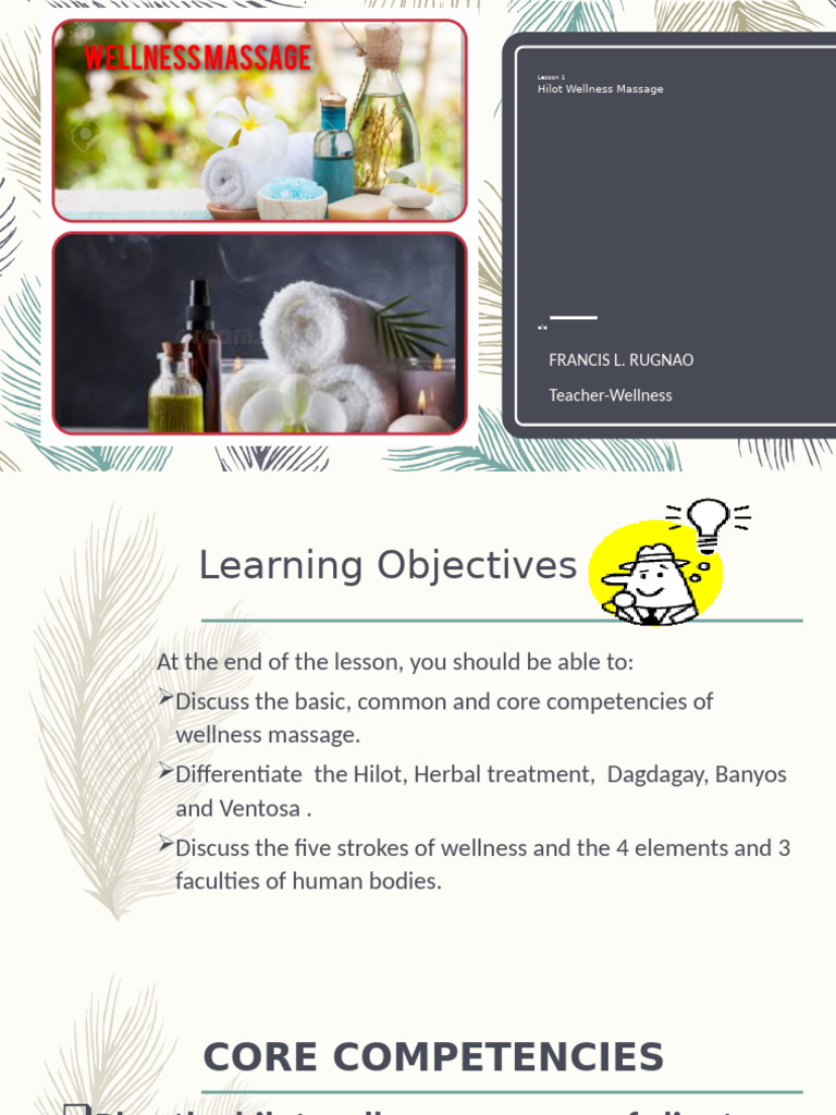 Powerpoint Hilot Wellness Massage1 | PDF | Massage | Medical Specialties