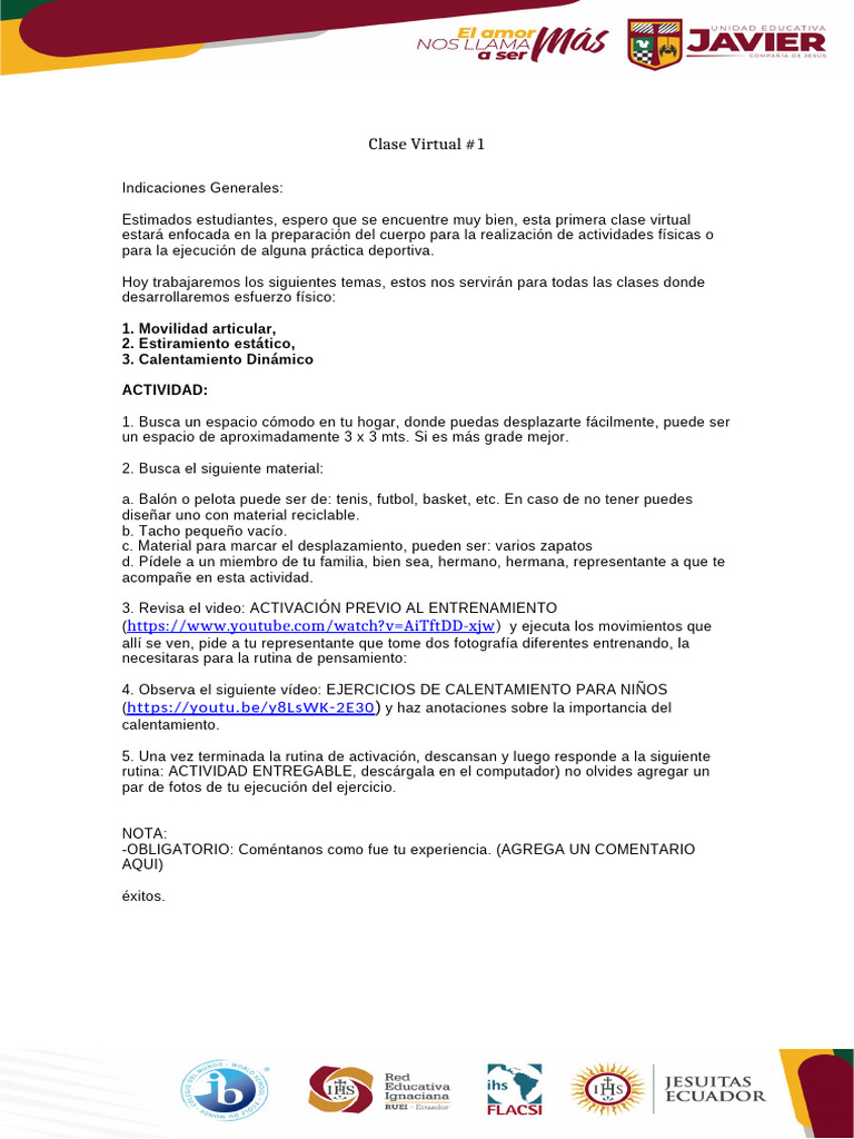 Clase Virtual 1 EF 8vo | PDF