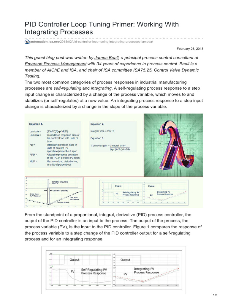 PID Controller Loop Tuning Primer Working With Integrating Processes ...