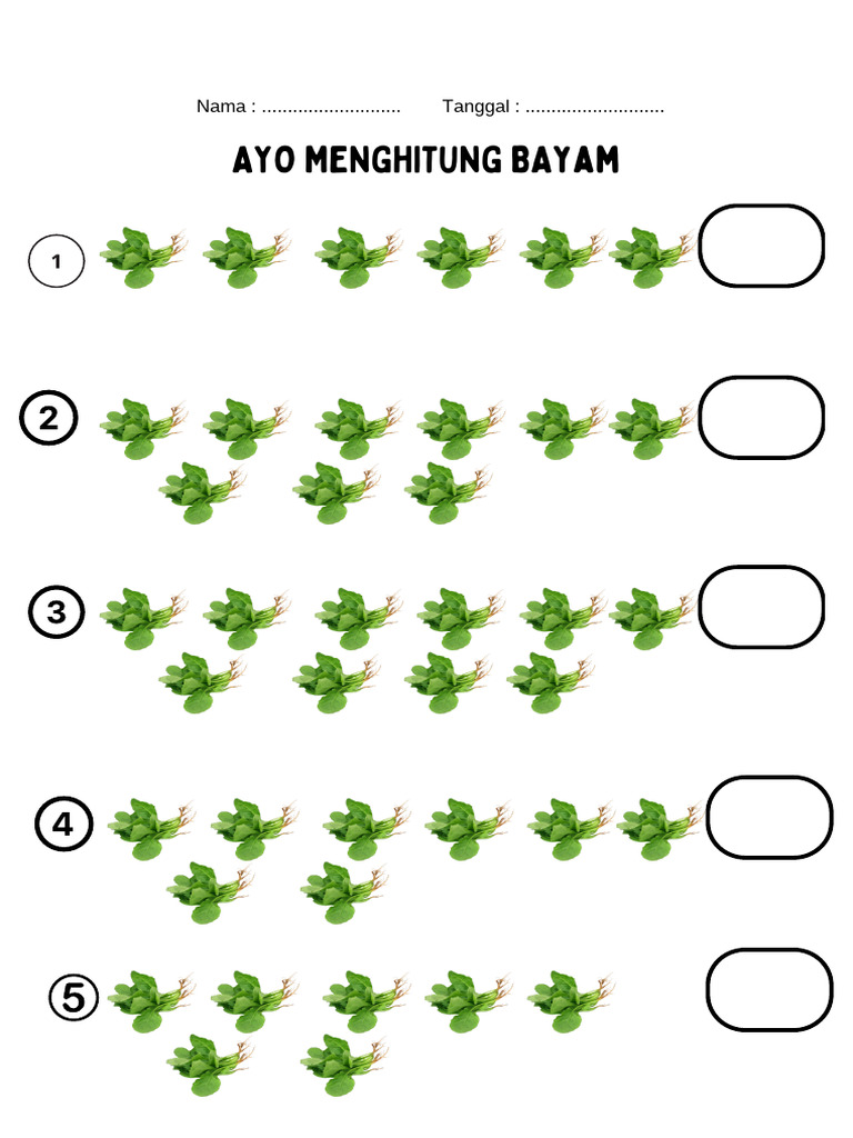 Hitunglah Dan Tempelkan Angka Sesuai Dengan Jumlahnya! | PDF Hitunglah Dan Tempelkan Angka Sesuai Dengan Jumlahnya! | PDF