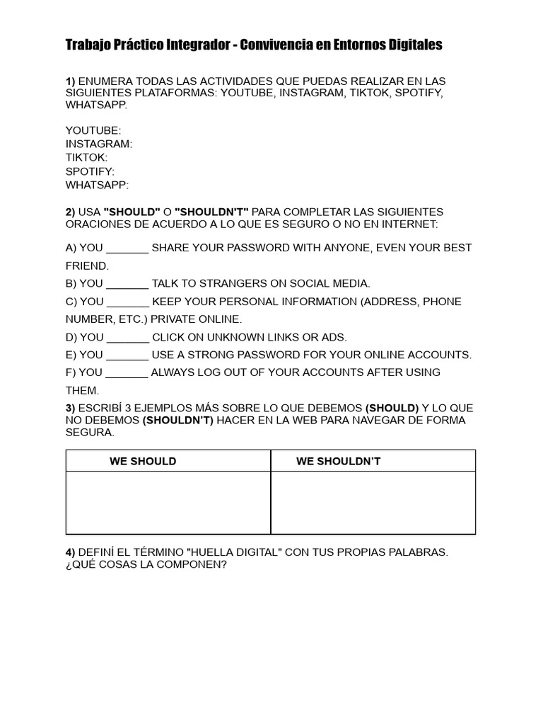 Integrador 2º Inglés | PDF | Ciencias sociales