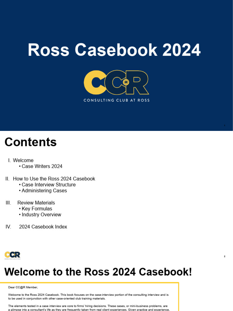 Ross Casebook 2024 | PDF | Airlines | Automotive Industry