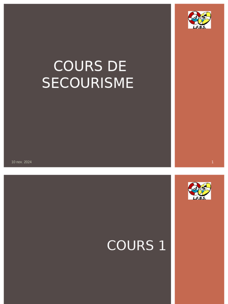 Cours de Secourisme | PDF | Réanimation cardio-pulmonaire | Infarctus ...