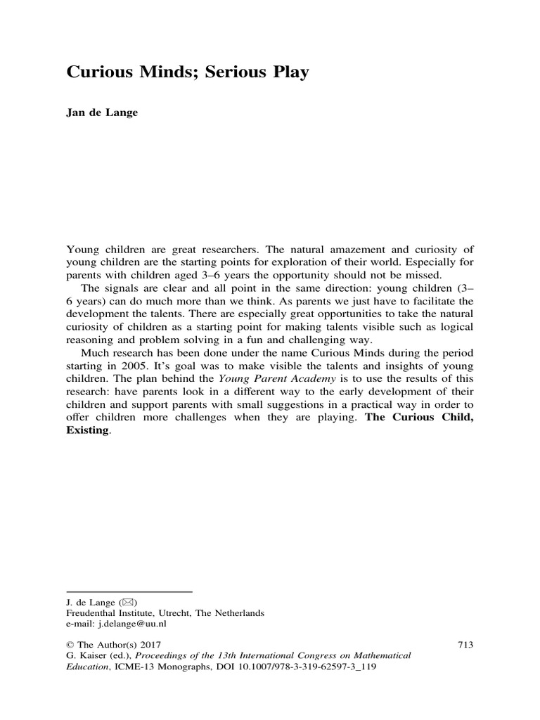 Curious Minds Serious Play | PDF | Science | Curiosity