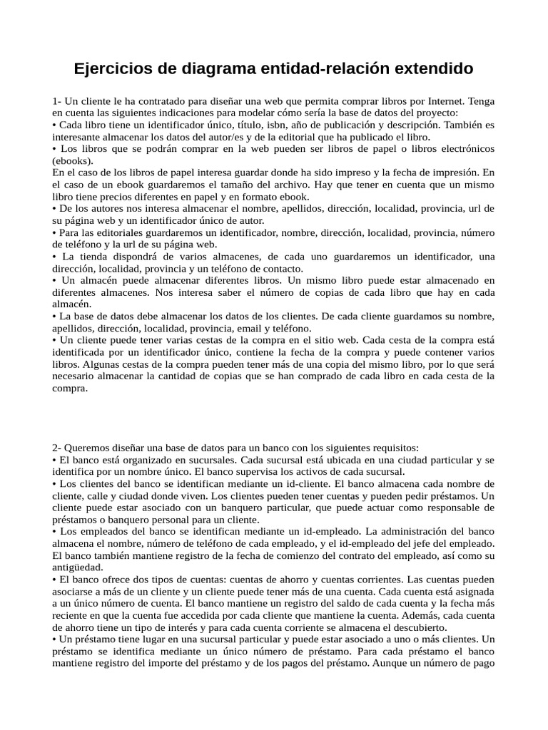 Diagramas Entidad Relación Extendido | PDF | Bancos | Red mundial