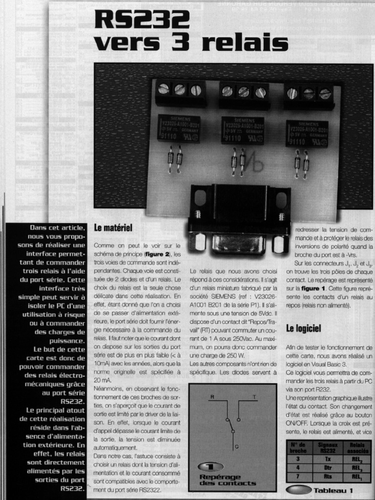 RS232 Vers 3 Relais | PDF