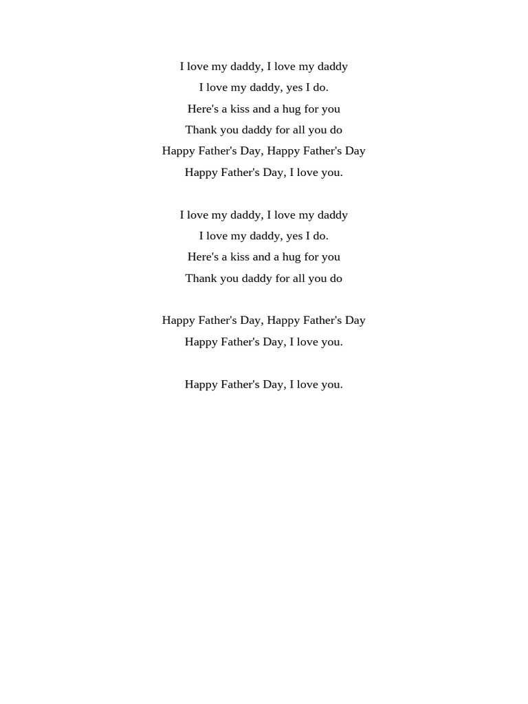 I Love My Daddy | PDF