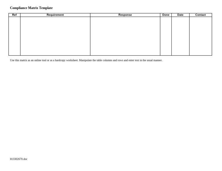 Compliance Matrix Template | PDF
