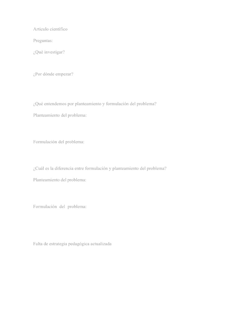 Articulo Científico Preguntas y Problematica | PDF