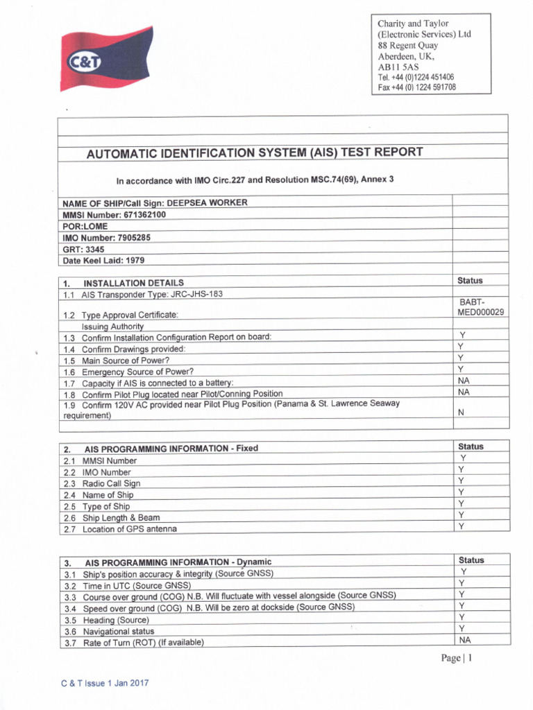 10 Ais Test Report | PDF