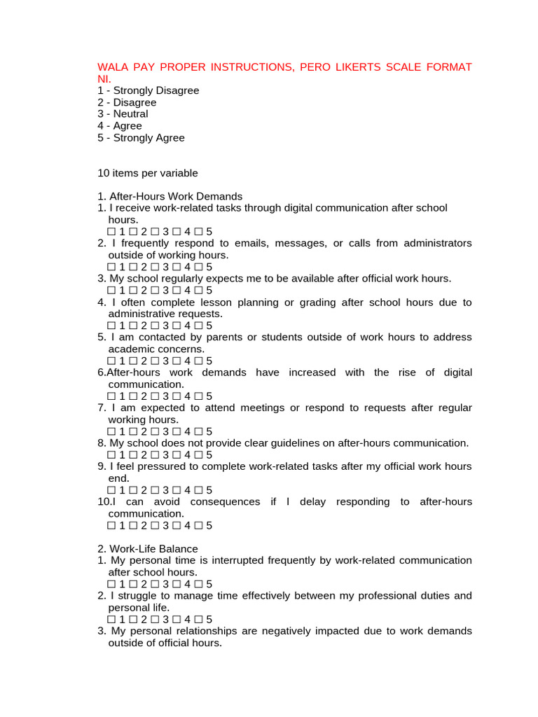 questionnaire | PDF | Occupational Burnout | Job Satisfaction