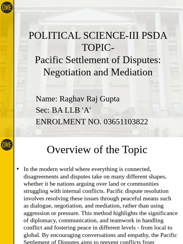 Pol Psda PPT Sem 4 | PDF | Mediation | Negotiation