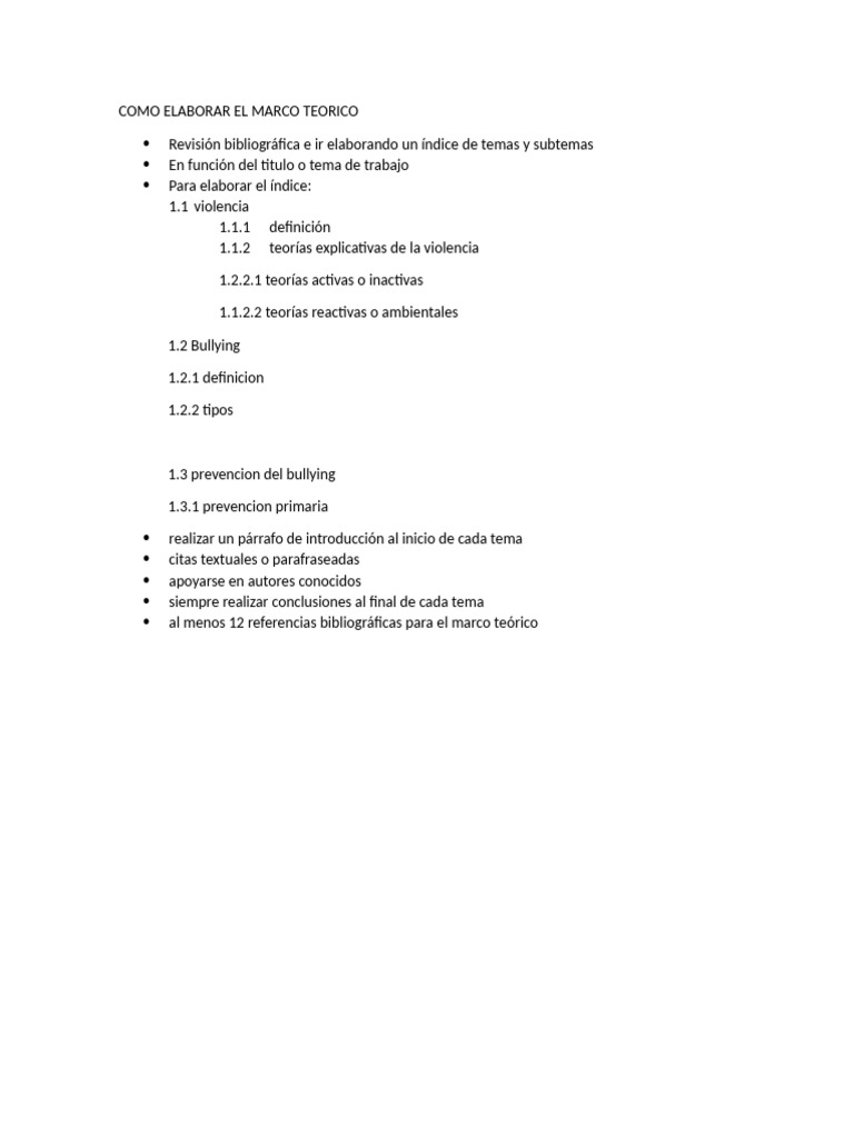 Como Elaborar El Marco Teorico | PDF