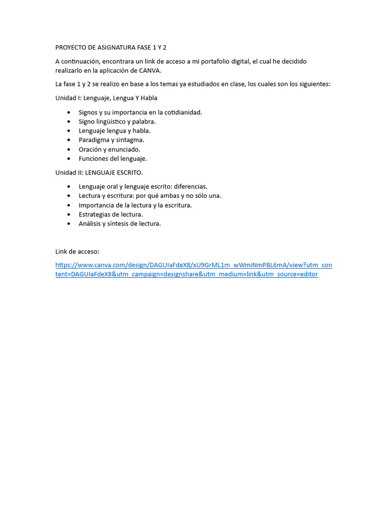 Proyecto de Asignatura Fase 1 y 2 | PDF | Arte