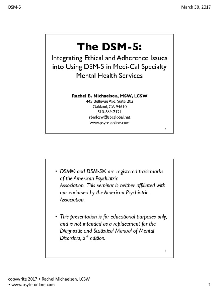 DSM5 Integration Powerpoint | PDF | Dsm 5 | Diagnostic And Statistical Manual Of Mental Disorders