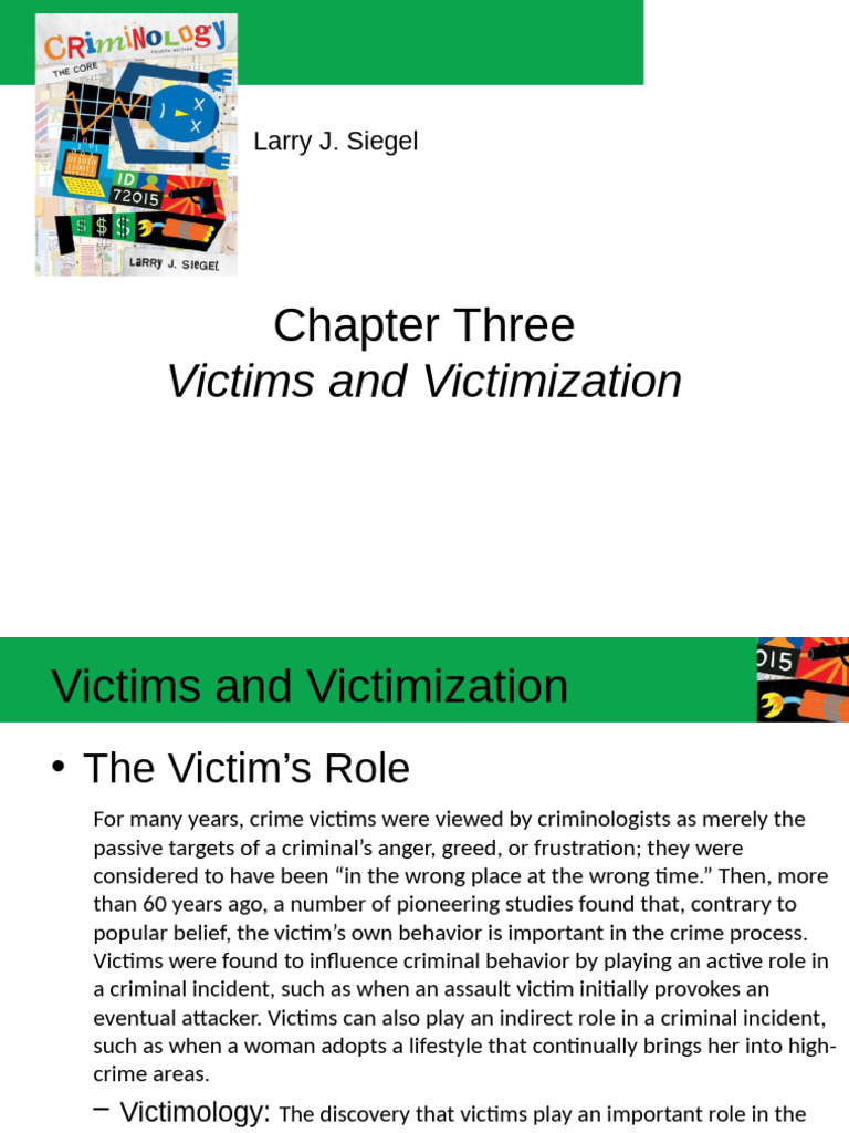 Chapter3-Victims and Victimization | PDF | Victimisation | Mental Disorder