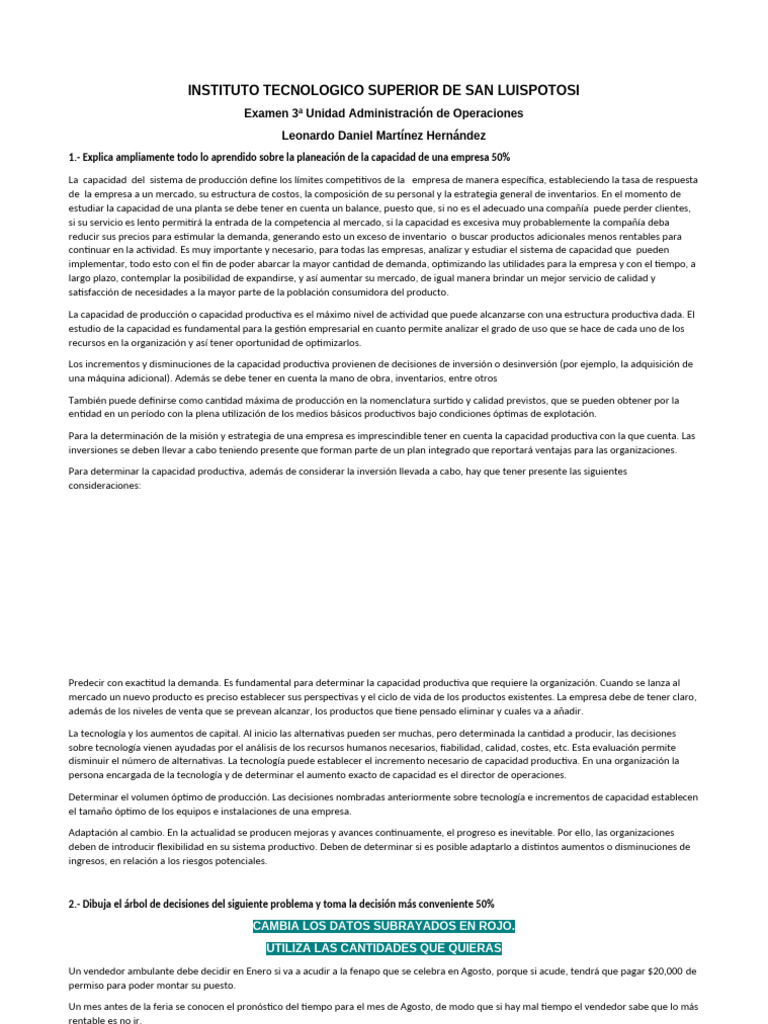Examen 3a Unidad | PDF | Business | Mercado (economía)