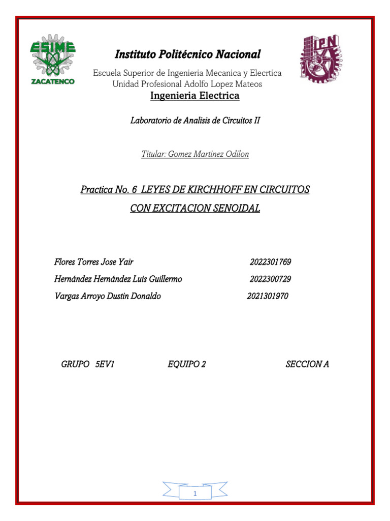 Reporte 6 y 7 Analisis LL | PDF | Red eléctrica | Resistencia Eléctrica y Conductancia