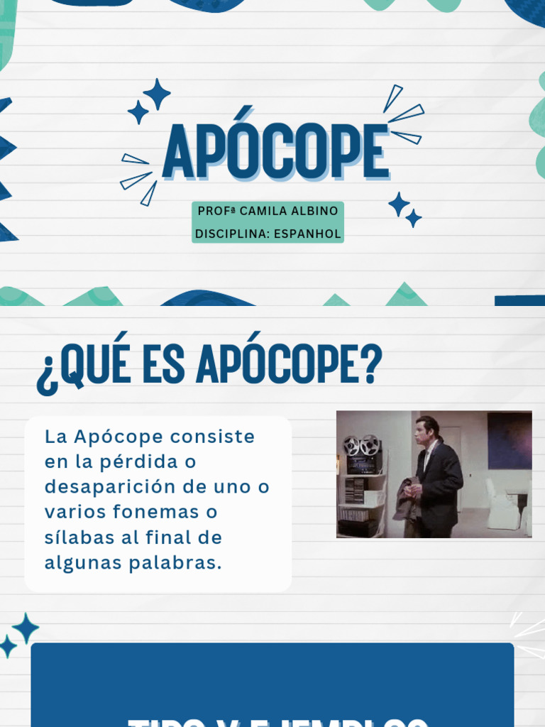 Tipos y Ejemplos de Apócope en Español | PDF | Adjetivo | Adverbio
