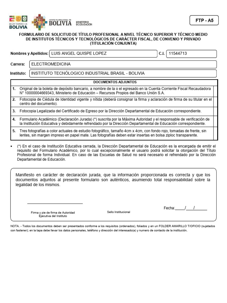 FTP - A5: Documentos Adjuntos | PDF | Documento de identidad