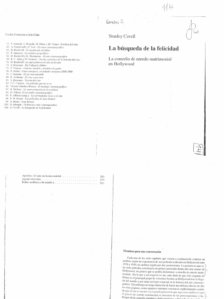 Cavell - La Busqueda de La Felicidad INTRODUCCION | PDF | Arte | Clásicos Cavell - La Busqueda de La Felicidad INTRODUCCION | PDF | Arte | Clásicos