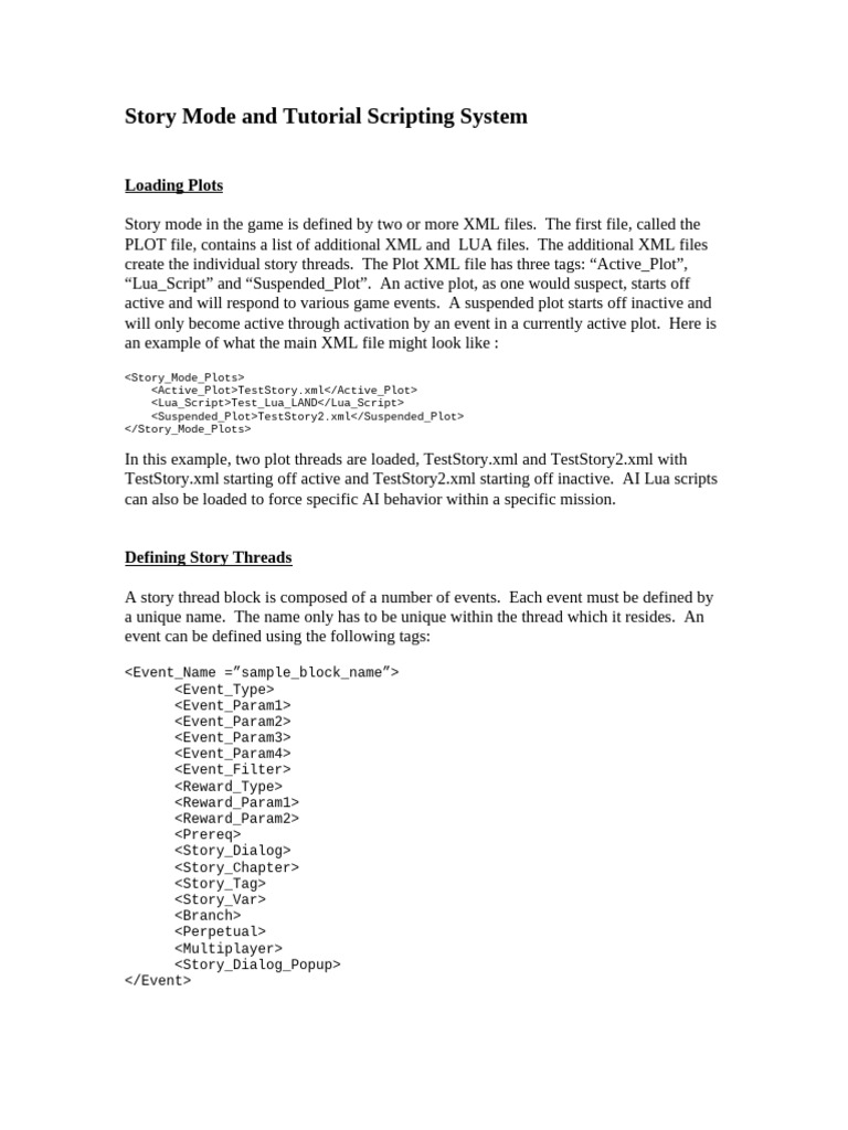 Story Mode and Tutorial Scripting System | PDF | Graphical User Interfaces | Parameter (Computer ...