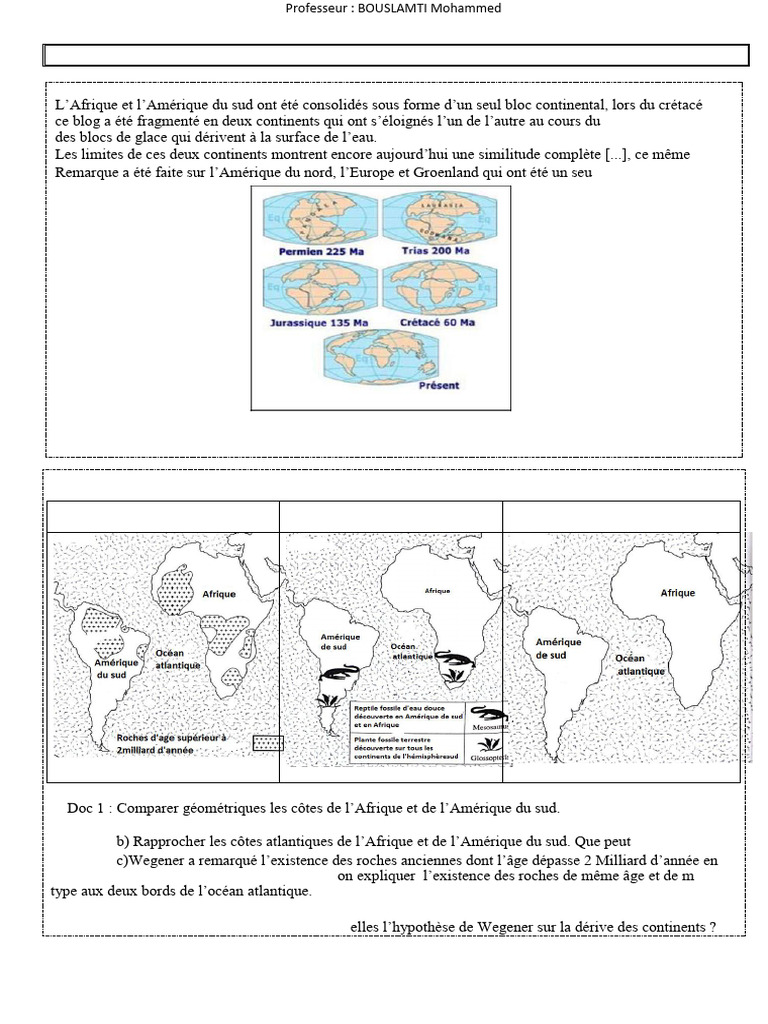 Arguments de la dérive des continents | PDF | Continent | Tectonique ...