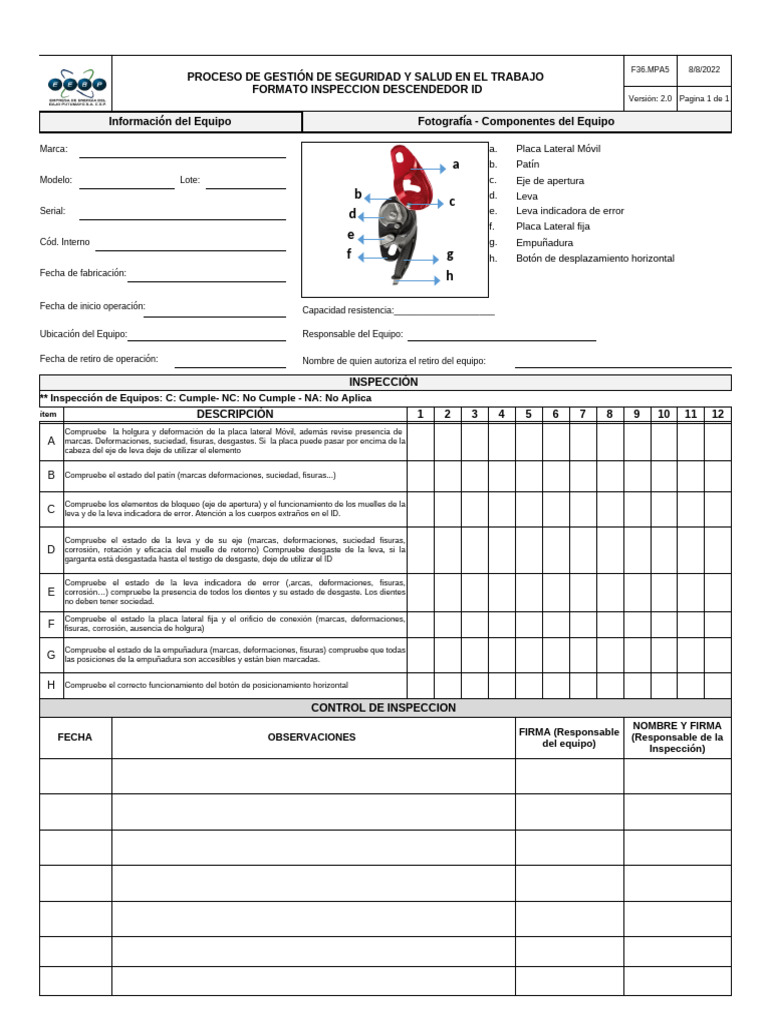 F36.MPA5 Inspeccion de Desendedor ID 2.0 | PDF
