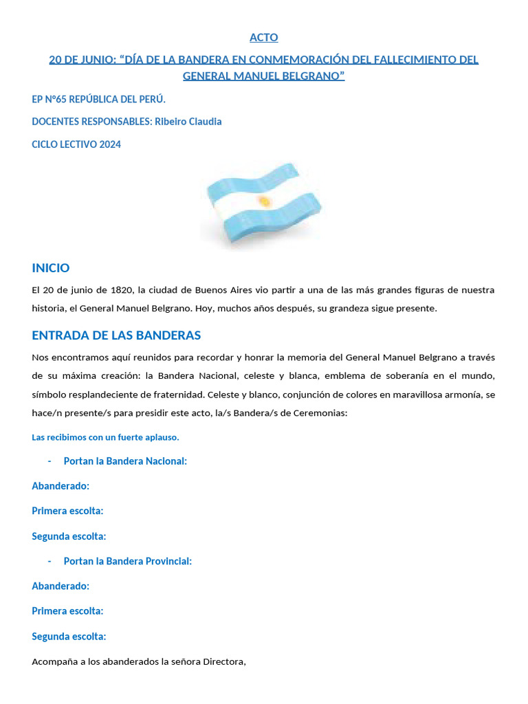 Acto Día de La Bandera 2023 Final | PDF | Arte