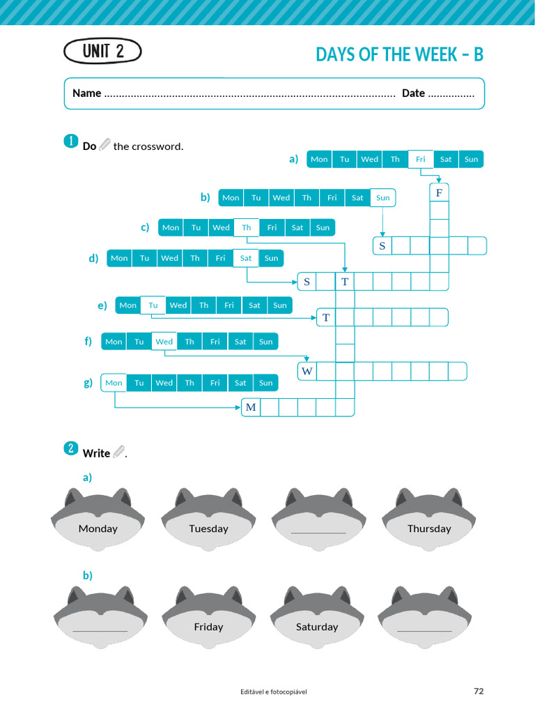 (4.5.2) Start - The - Magic3 - DP - (GRADED - WORKSHEETS - Days of The Week - B) | PDF