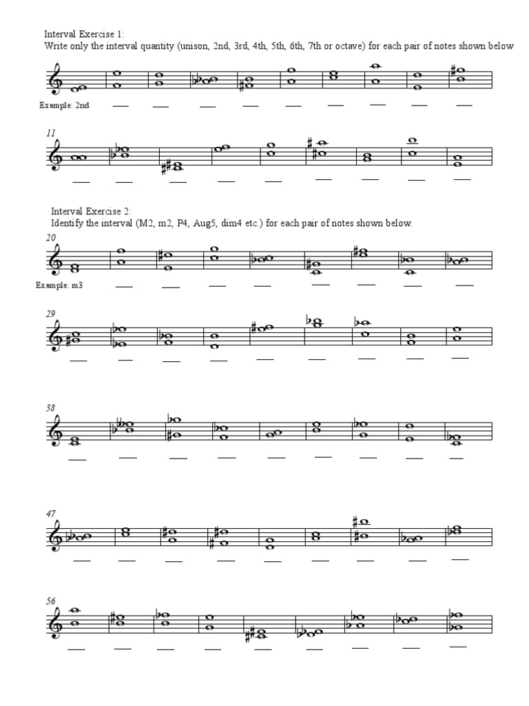 Sight Reading Exercise Sheet | PDF