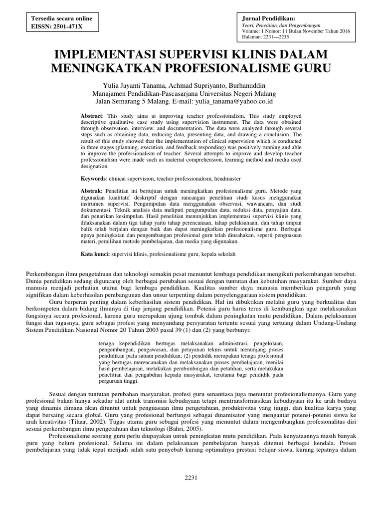 Implementasi Supervisi Klinis Dalam Meni | PDF