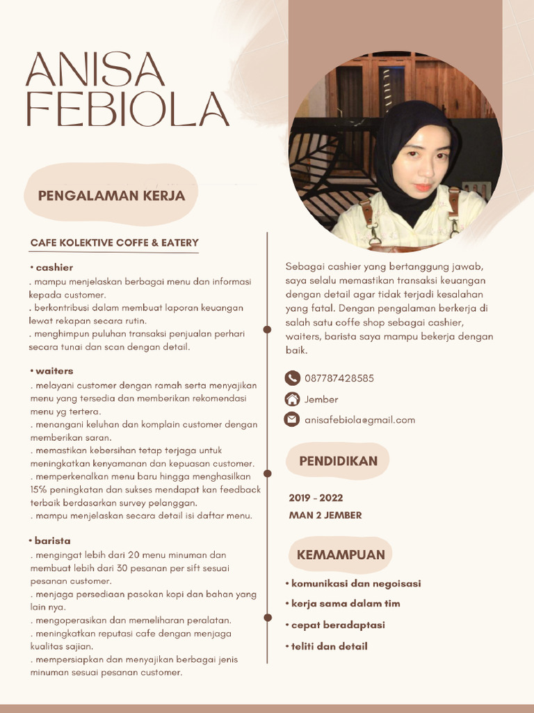 CV Anisa Febiola Mala Hayati | PDF
