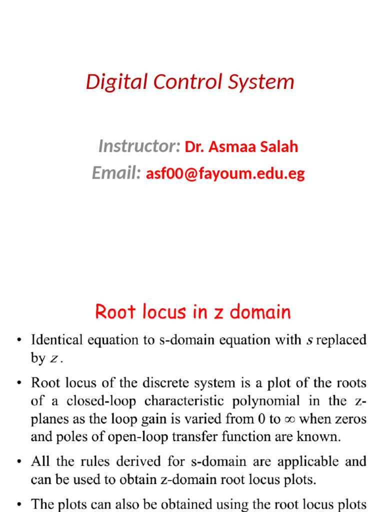 Digital Control System Stability | PDF | Teaching Methods & Materials | Science & Mathematics